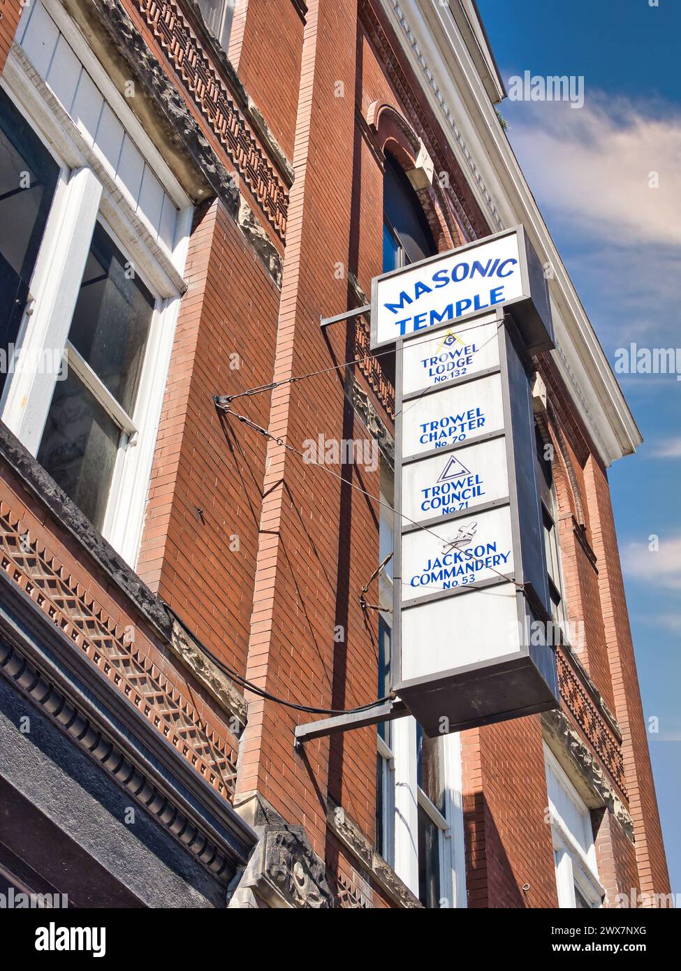 Masonic temple sign in Jackson Ohio USA 2024 Stock Photo - Alamy