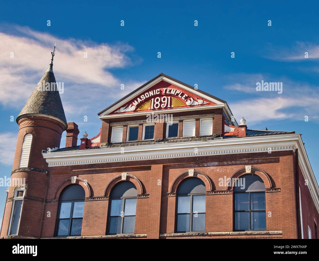 Masonic temple sign in Jackson Ohio USA 2024 Stock Photo - Alamy