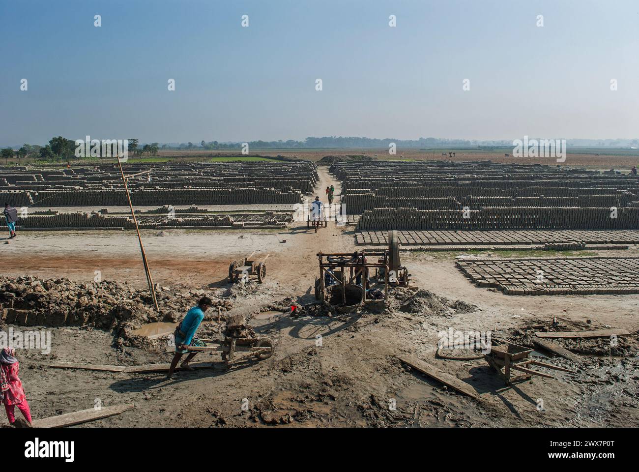 Worker carries bricks brickfield hi-res stock photography and images ...