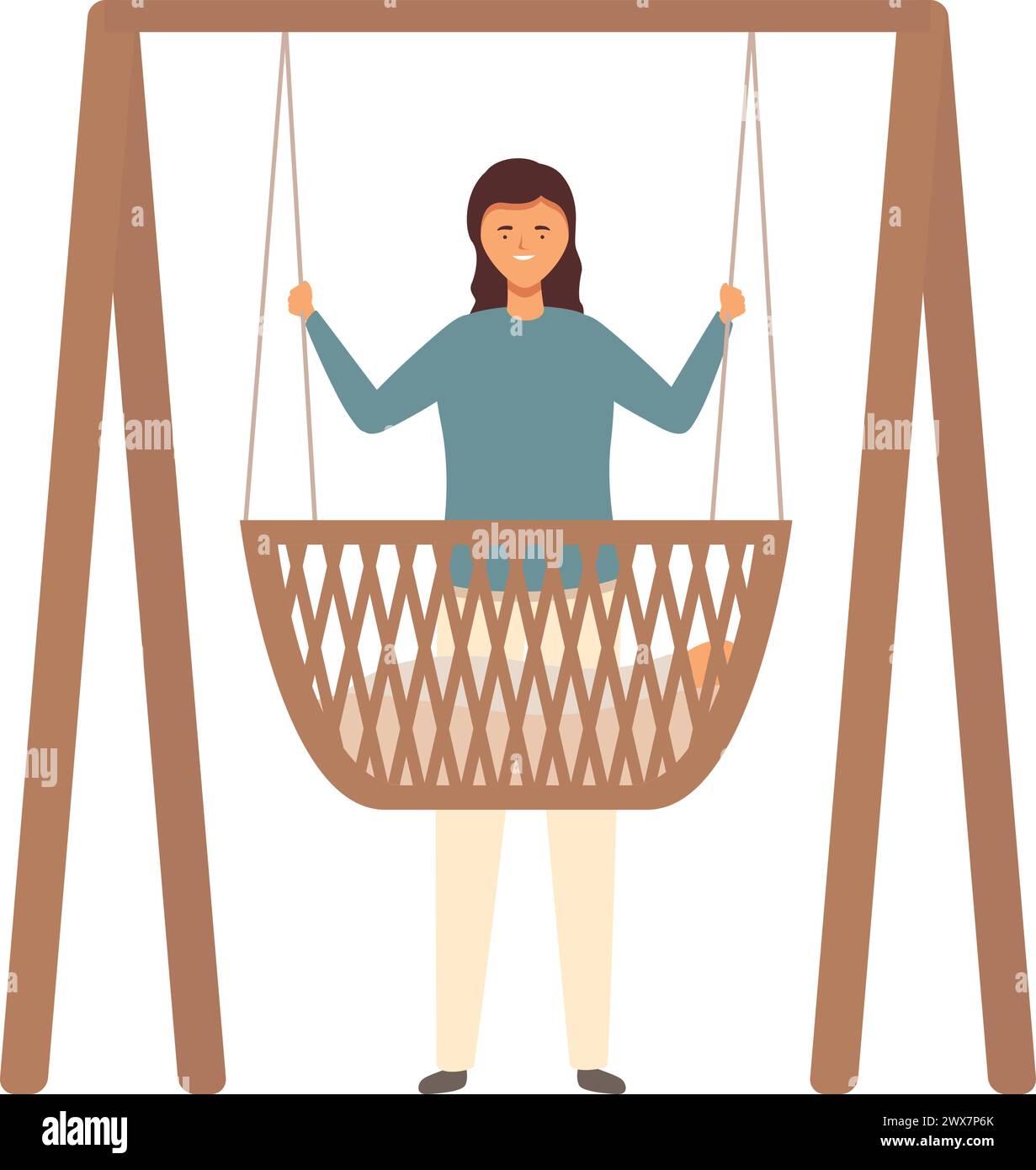 Baby crib icon cartoon vector. Desperate tired. Infant alert cute ...