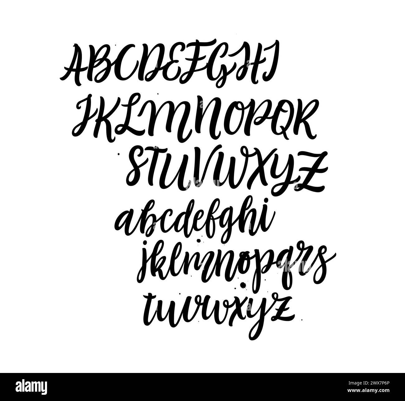 Lettering font isolated on white background. Texture alphabet. Vector ...