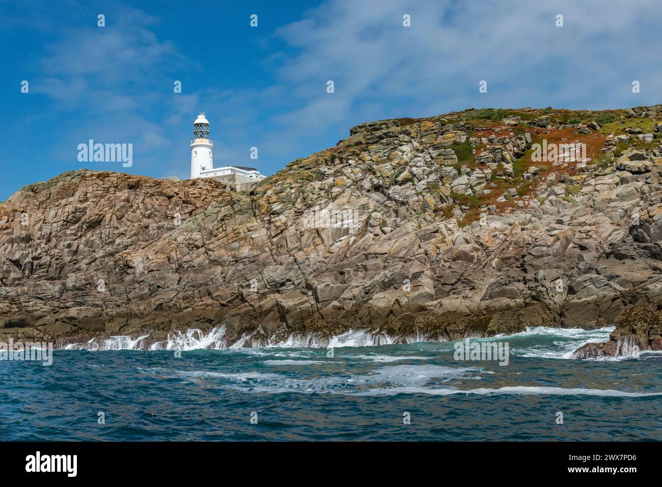 Round Island Lighthouse, Isles of Scilly Stock Photo - Alamy