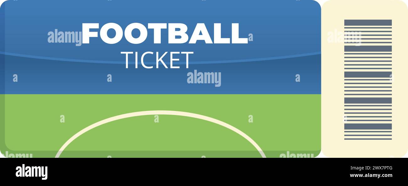 Football ticket grass icon cartoon vector. Prize field. Final sport ...