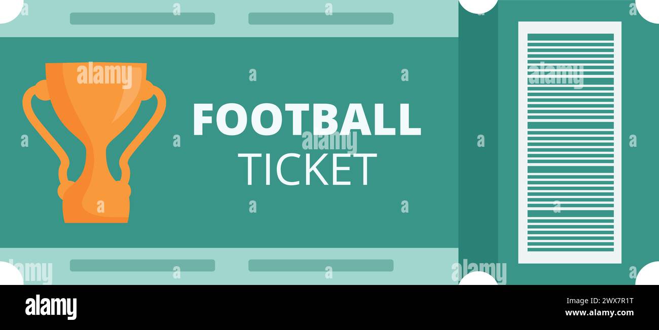 Football ticket super cup icon cartoon vector. Attend venue. Match ...
