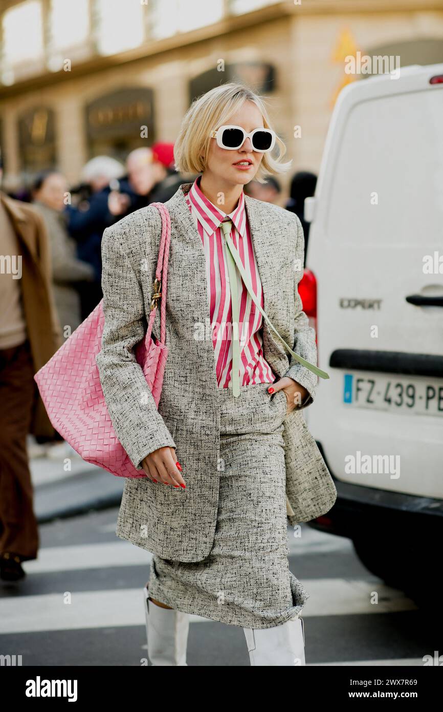 Paris, France. 04th Mar, 2024. Street style, Violet Grace Atkinson ...