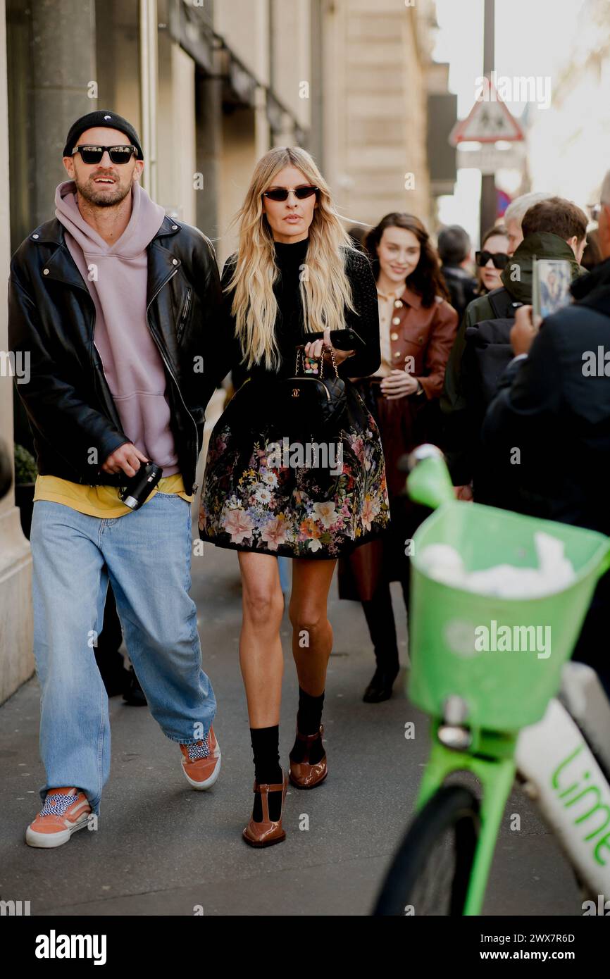 Paris, France. 04th Mar, 2024. Street style, Elle Ferguson arriving at ...