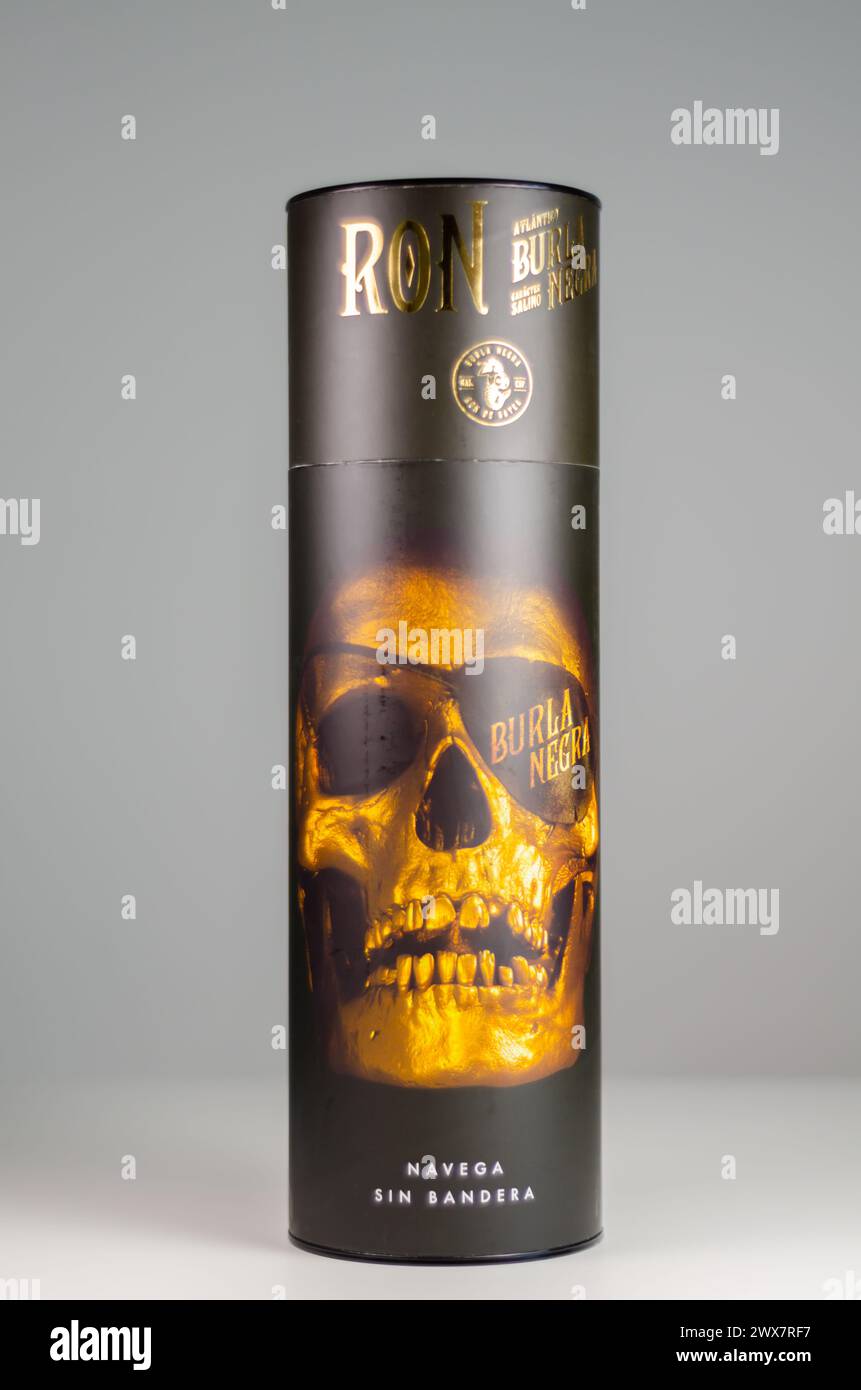 LONDON, UK - 08 MARCH 2024 The rum is matured in Albarino wine barrels ...