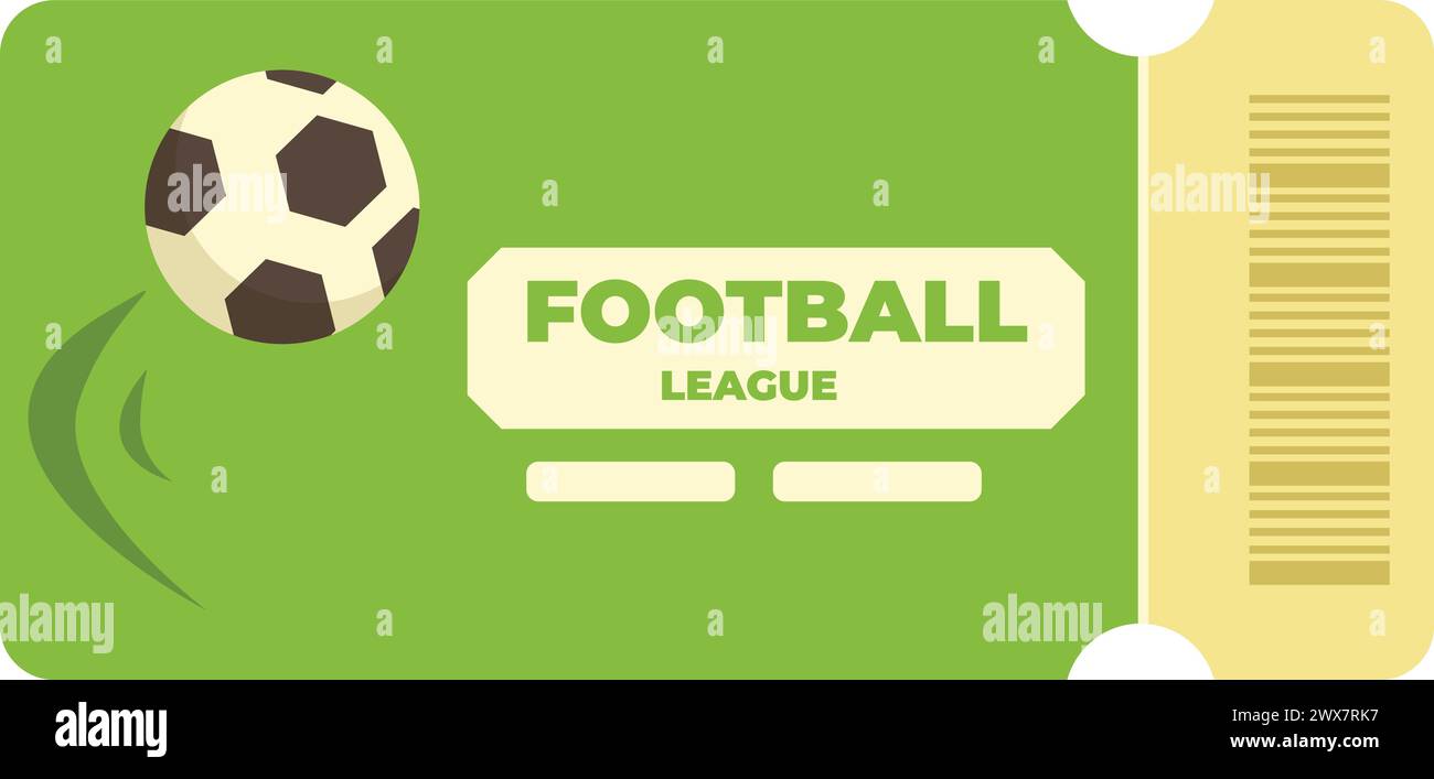 Football league ticket icon cartoon vector. Training ticket. Ball ...