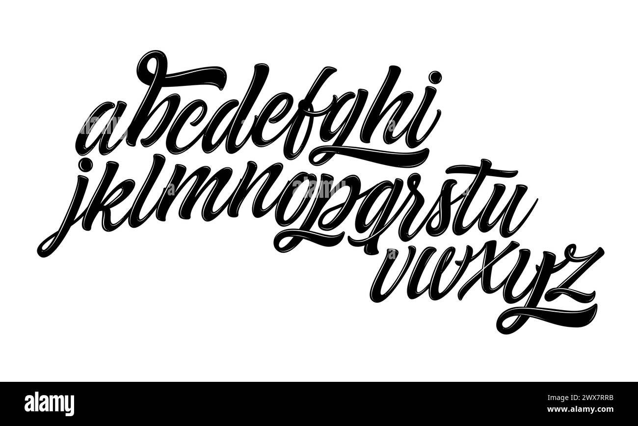 Lettering font isolated on white background. Texture alphabet. Vector ...