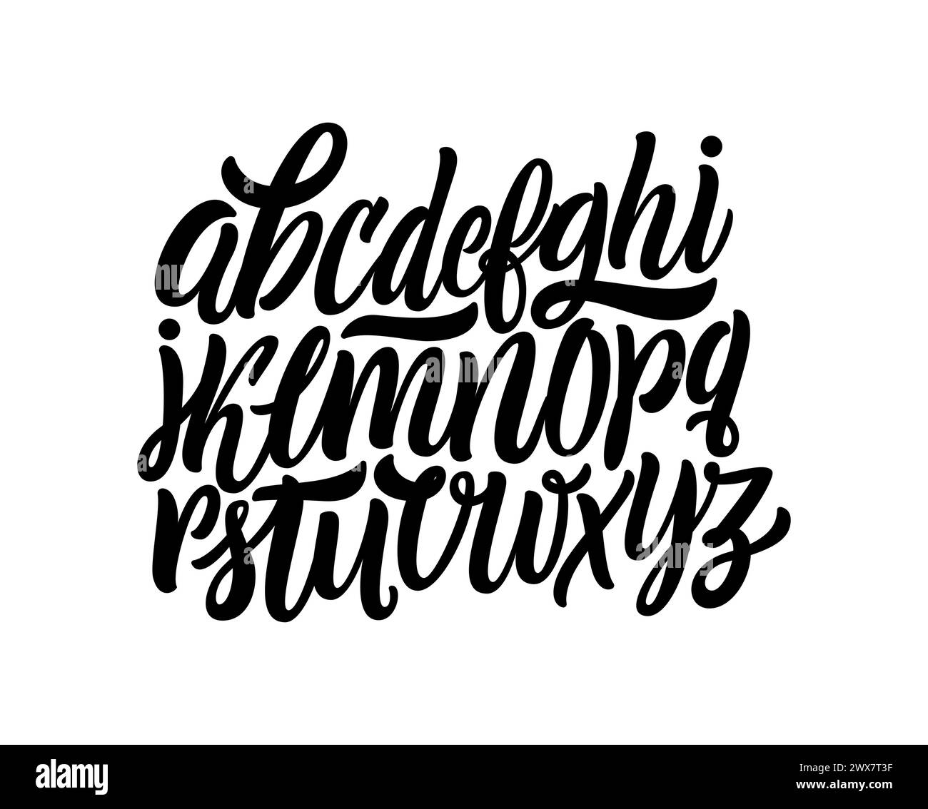 Lettering font isolated on white background. Texture alphabet. Vector ...