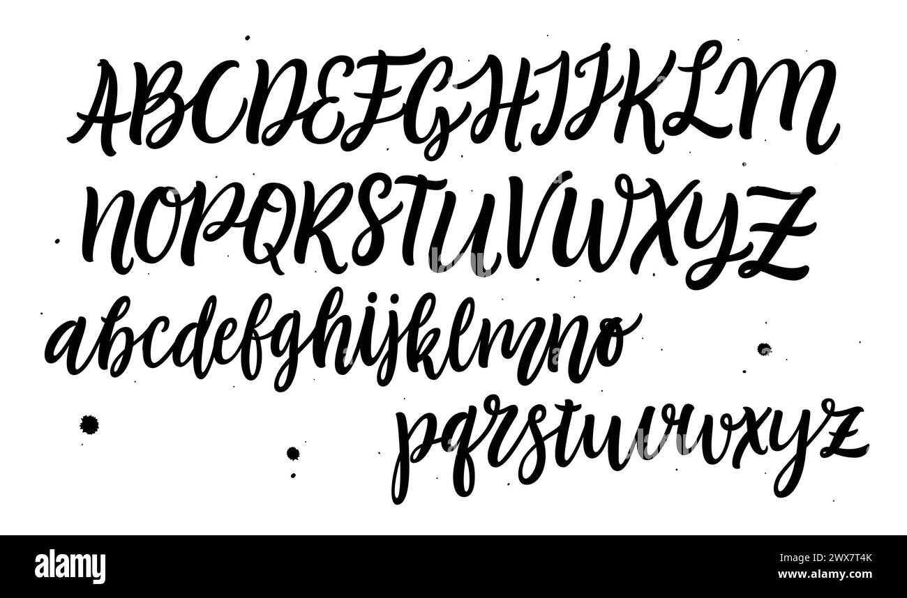 Lettering font isolated on white background. Texture alphabet. Vector ...