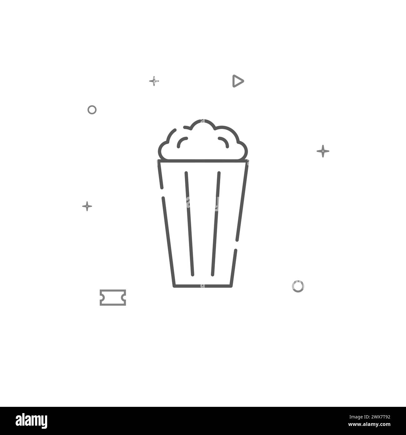 Popcorn portion simple vector line icon. Symbol, pictogram, sign ...