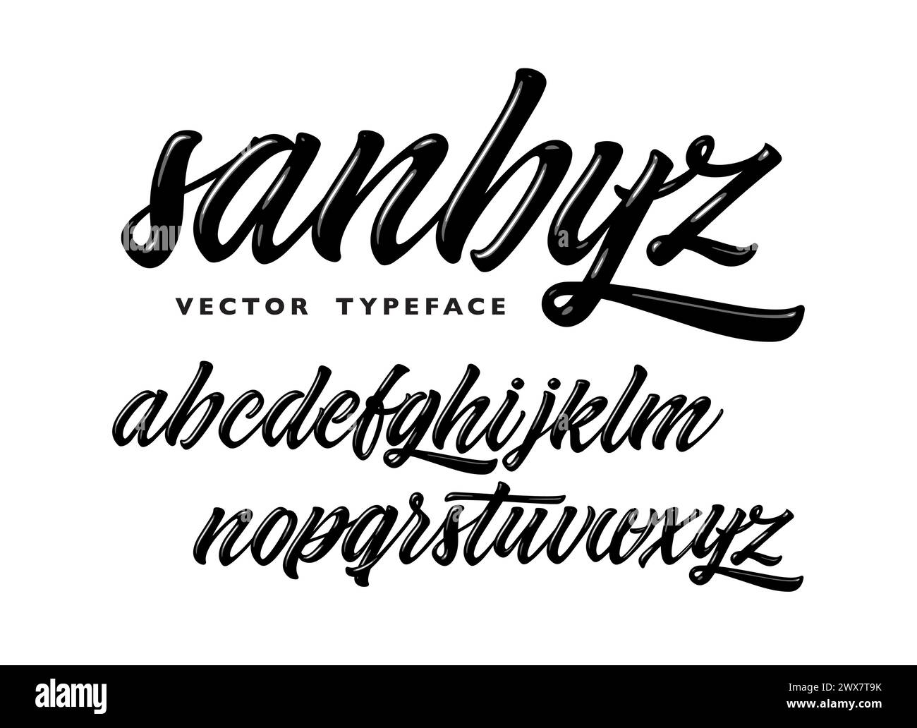 Lettering font isolated on white background. Texture alphabet. Vector ...