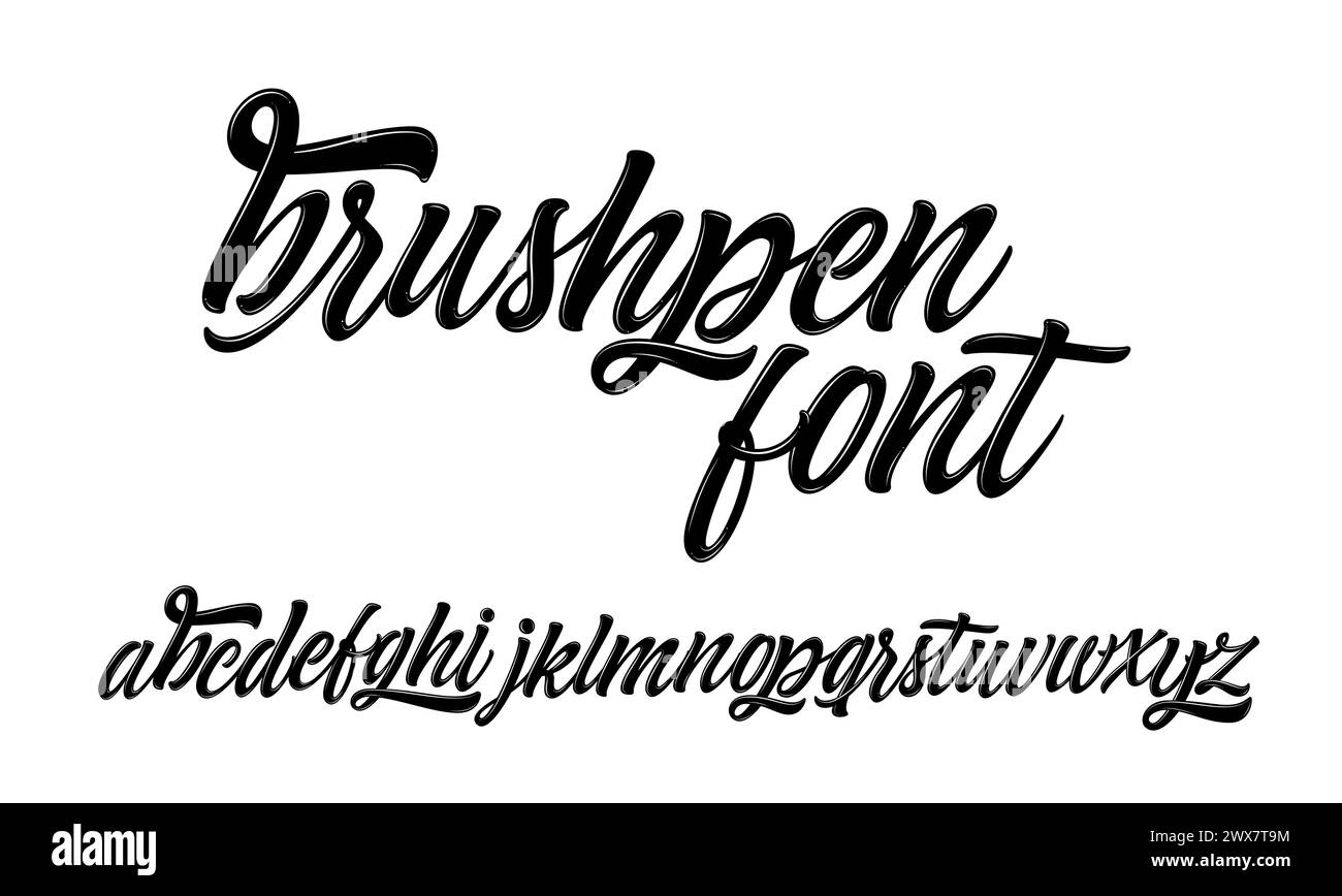 Lettering font isolated on white background. Texture alphabet. Vector ...