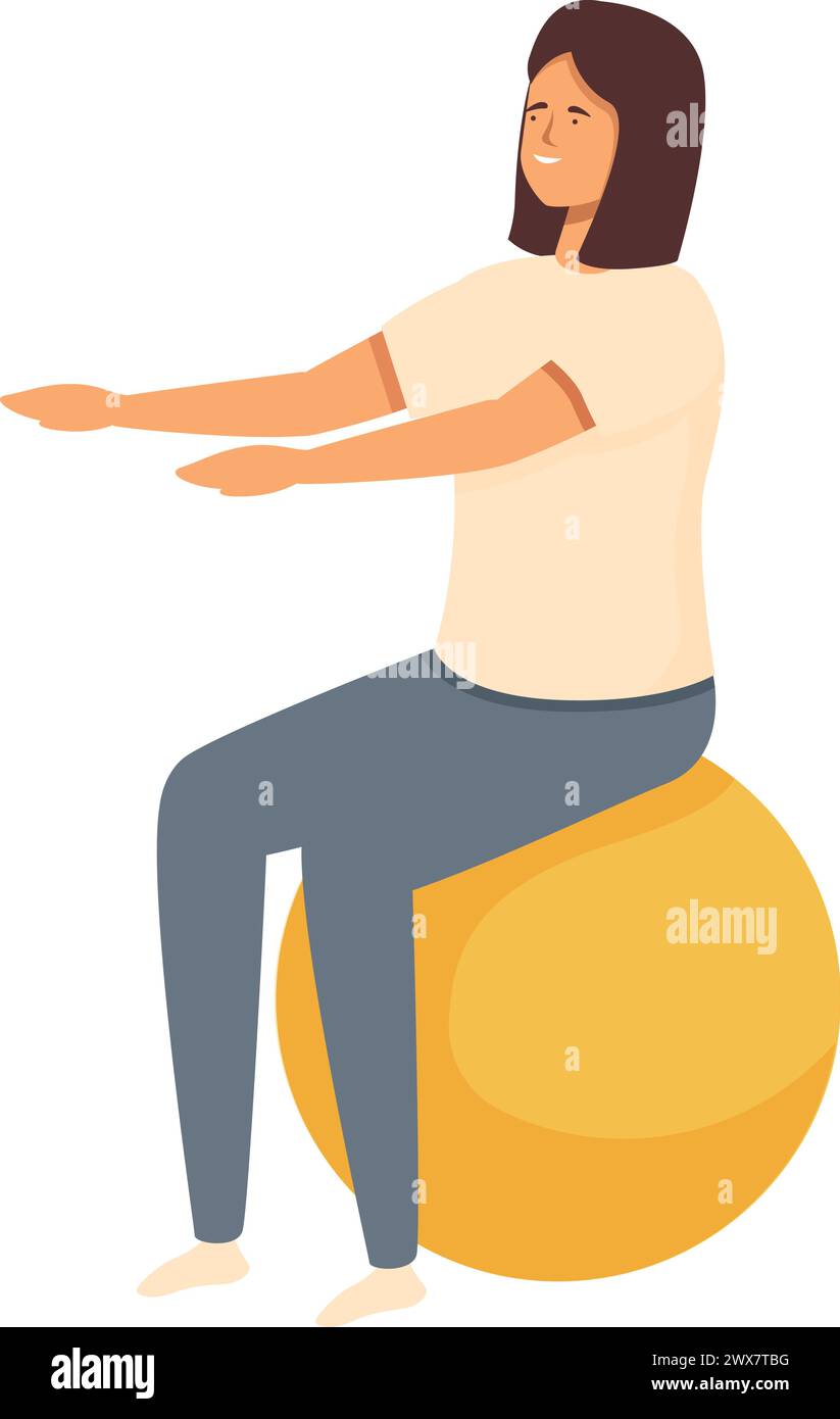 Fitness ball exercise icon cartoon vector. Massage therapy. Support ...