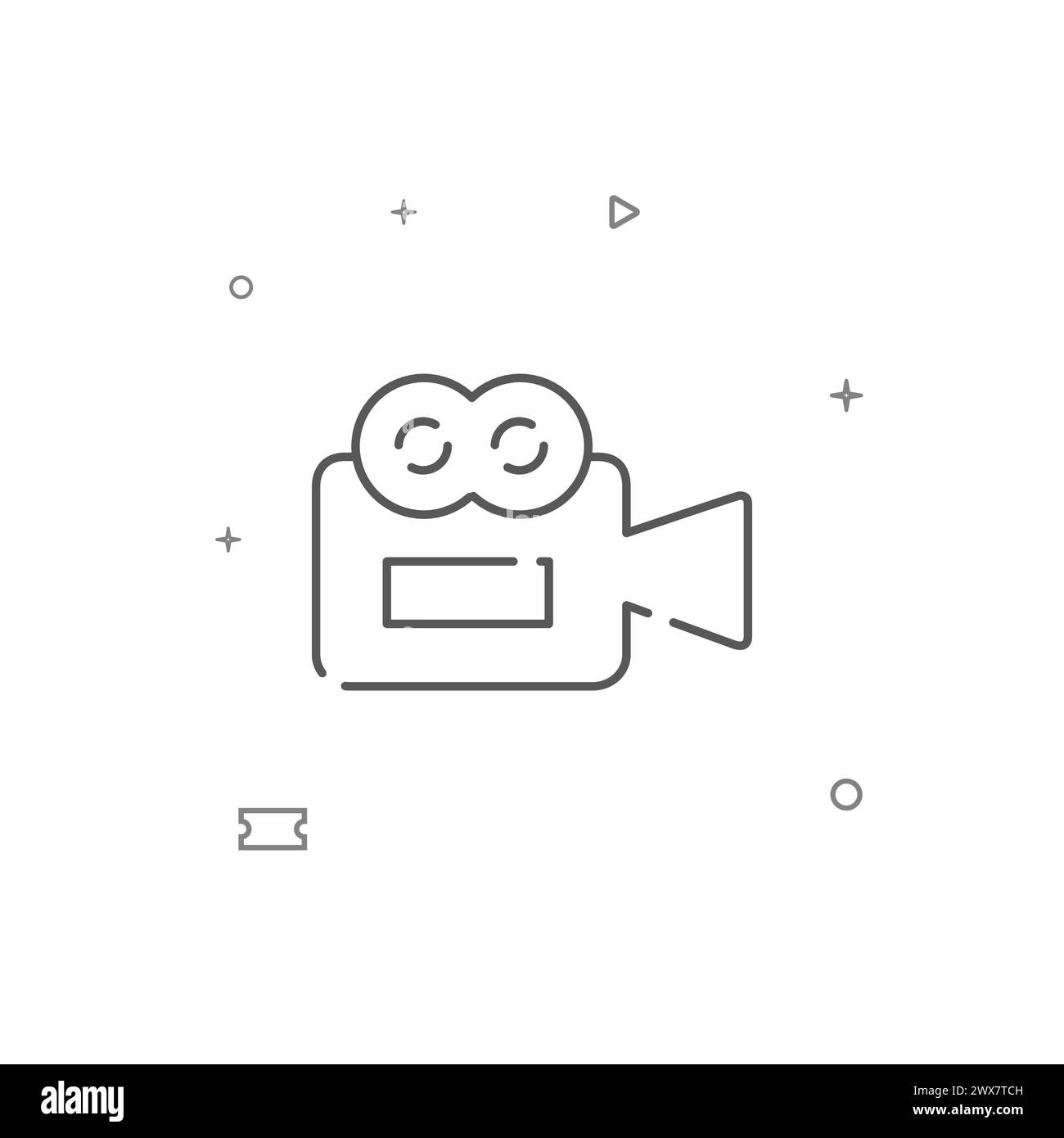 Video camera, cameraman simple vector line icon. Symbol, pictogram ...