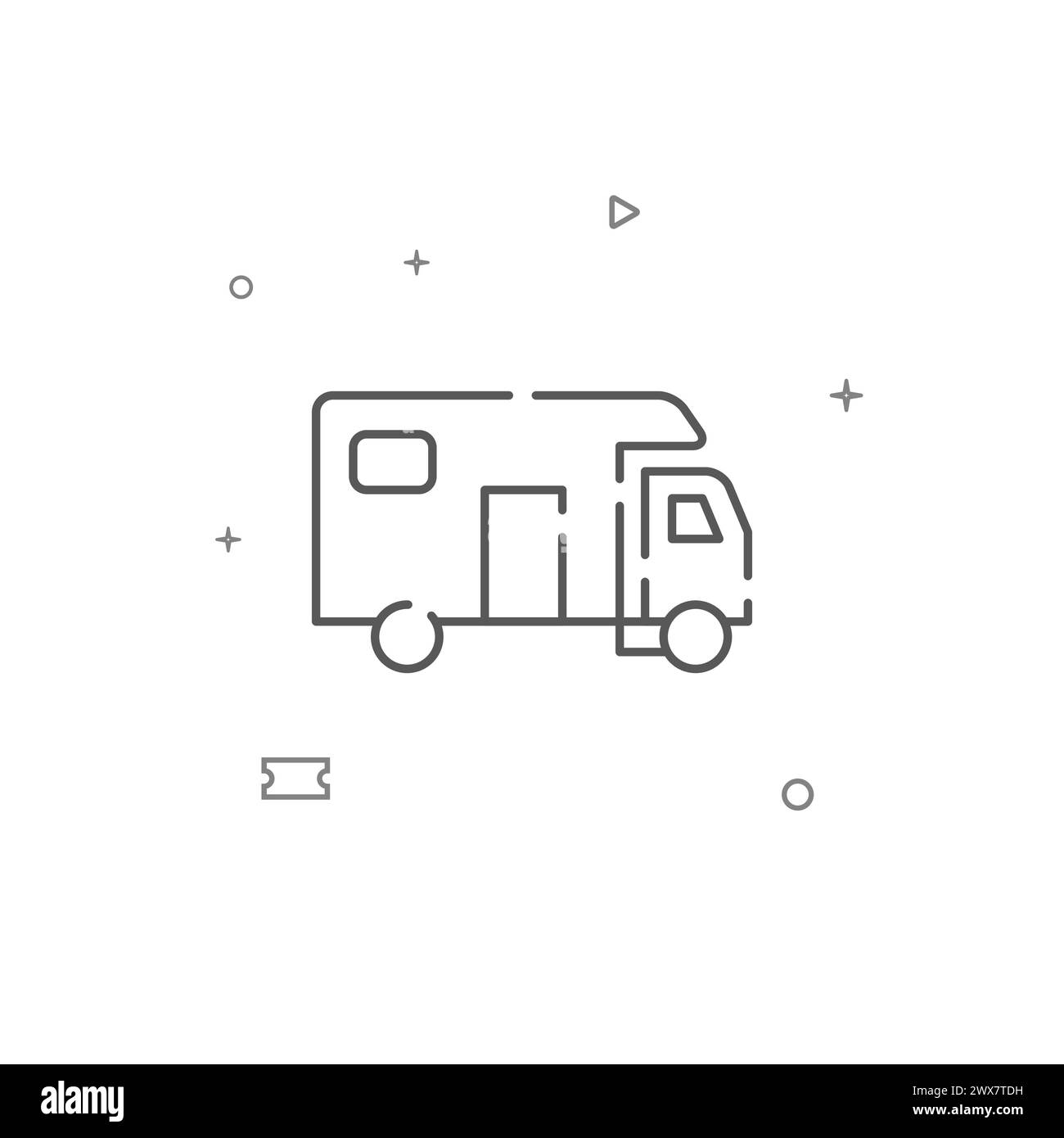 Filming van simple vector line icon. Symbol, pictogram, sign isolated ...