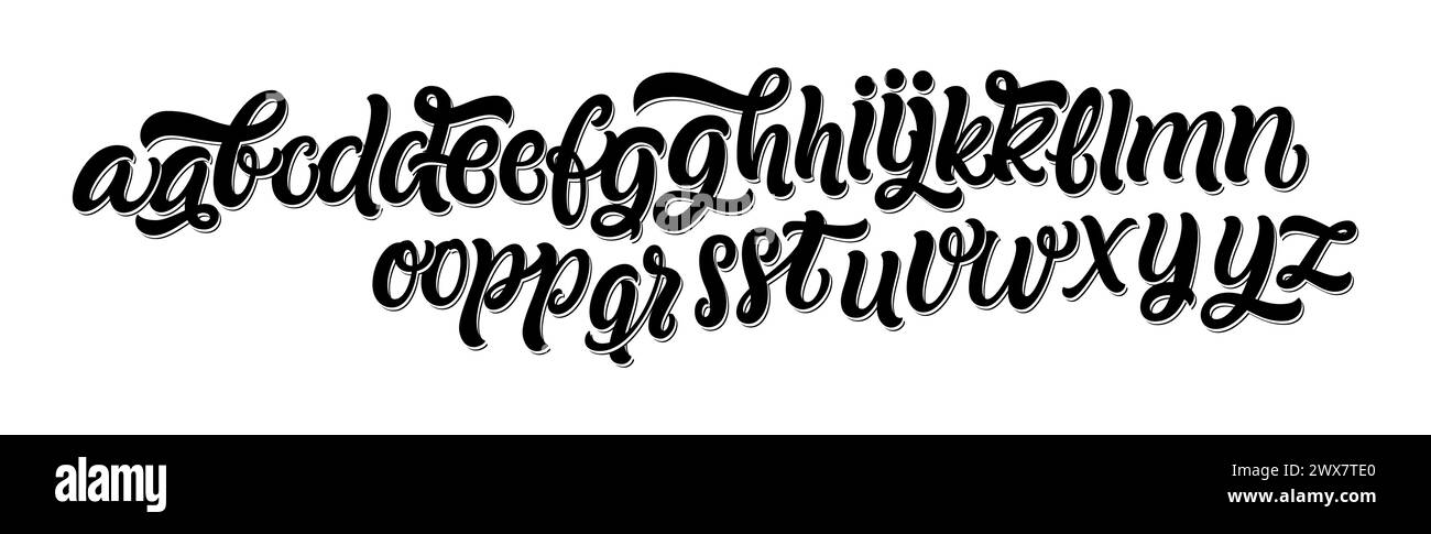 Lettering font isolated on white background. Texture alphabet. Vector ...