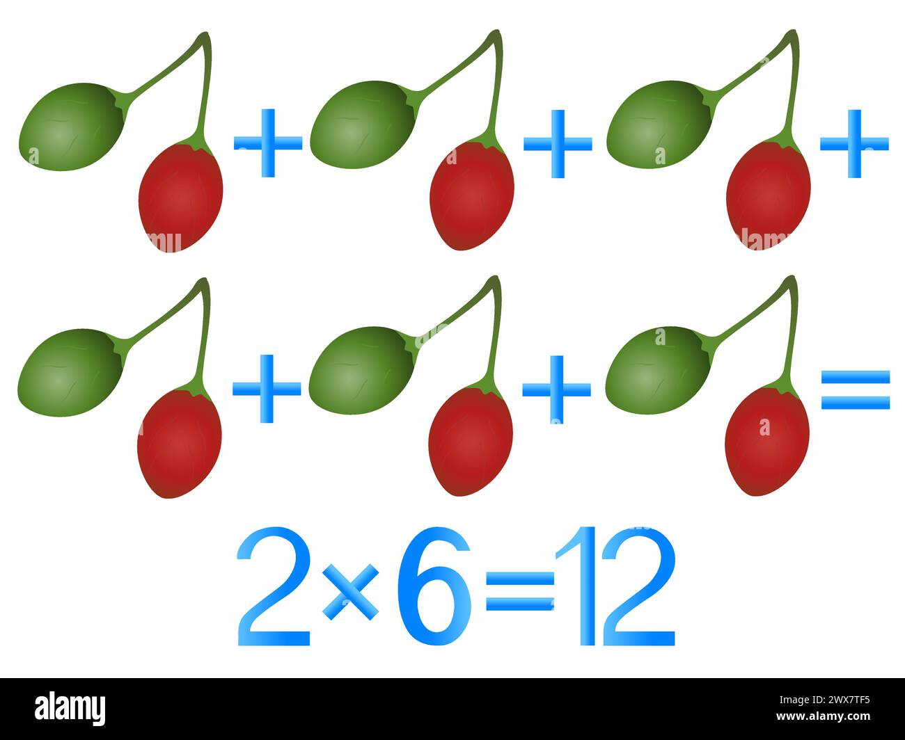 Educational games for children, multiplication action, example with ...