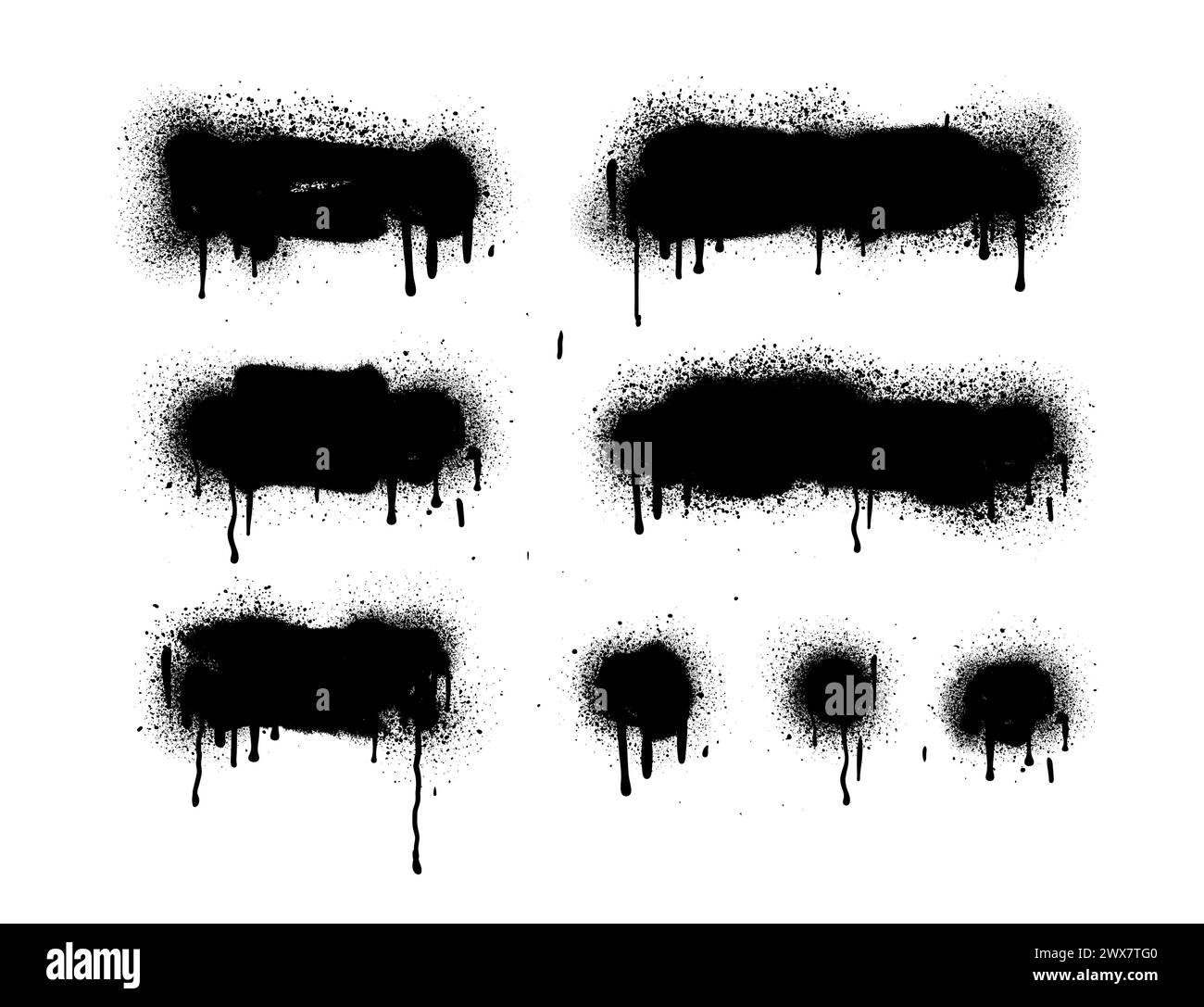 Spray Paint Abstract Vector Elements isolated on White Background ...