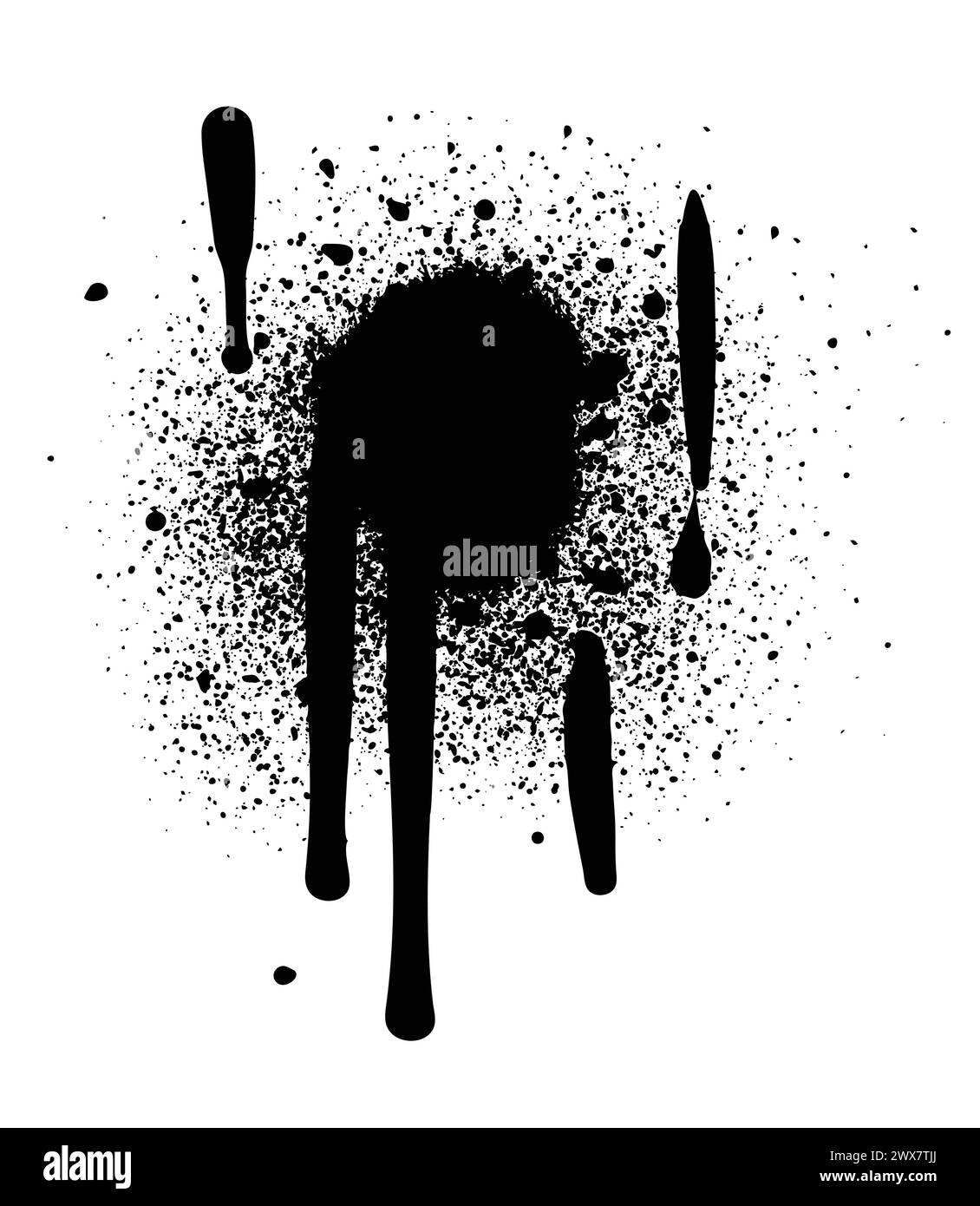 Spray Paint Abstract Vector Elements isolated on White Background ...