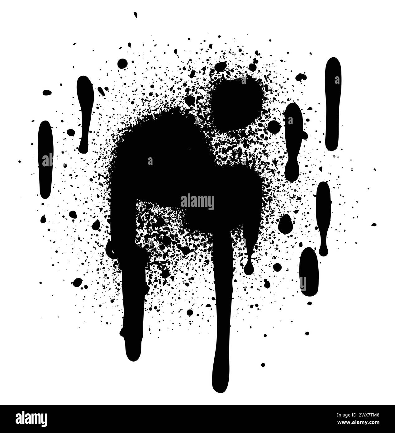Spray Paint Abstract Vector Elements isolated on White Background ...