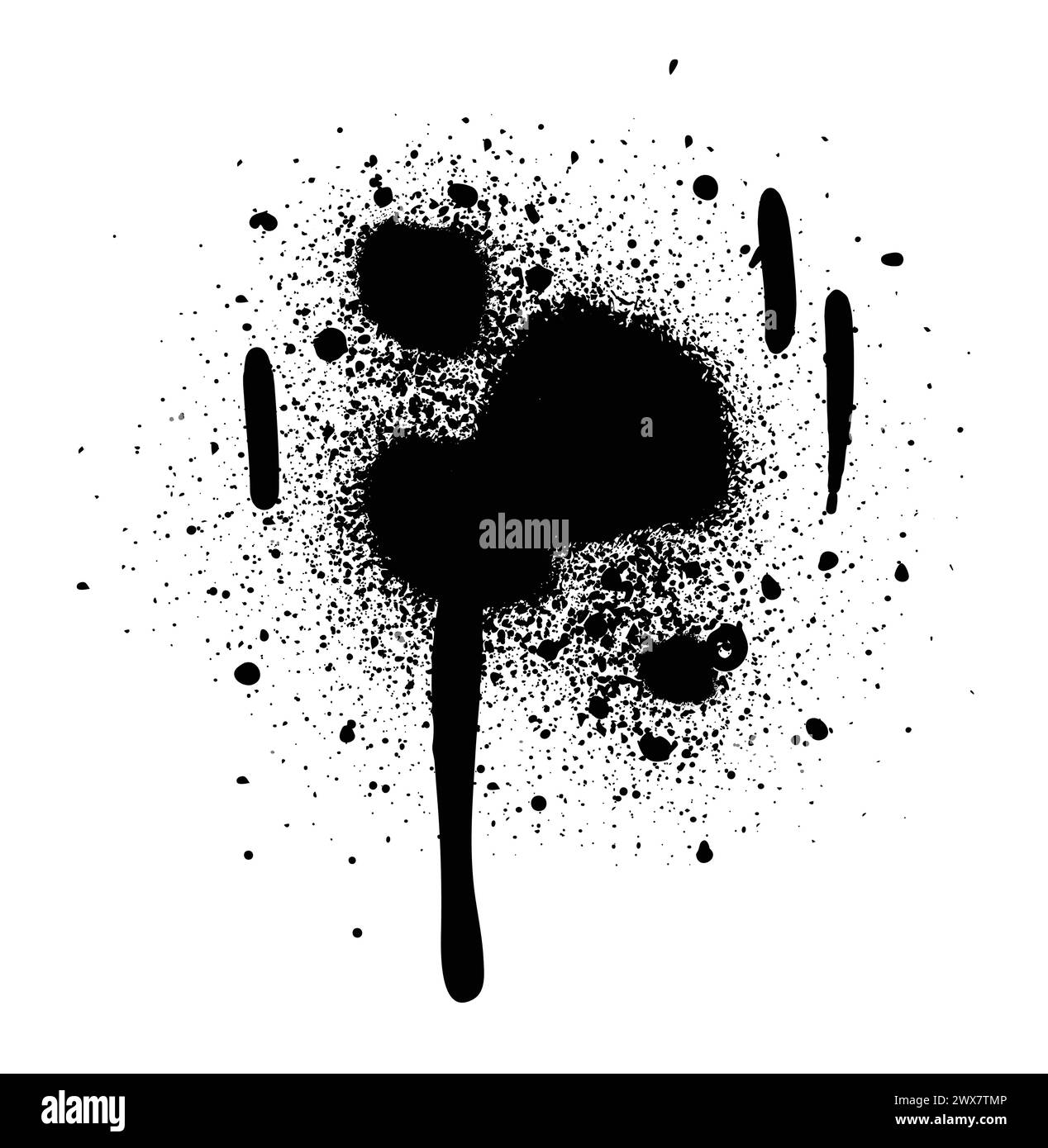 Spray Paint Abstract Vector Elements isolated on White Background ...