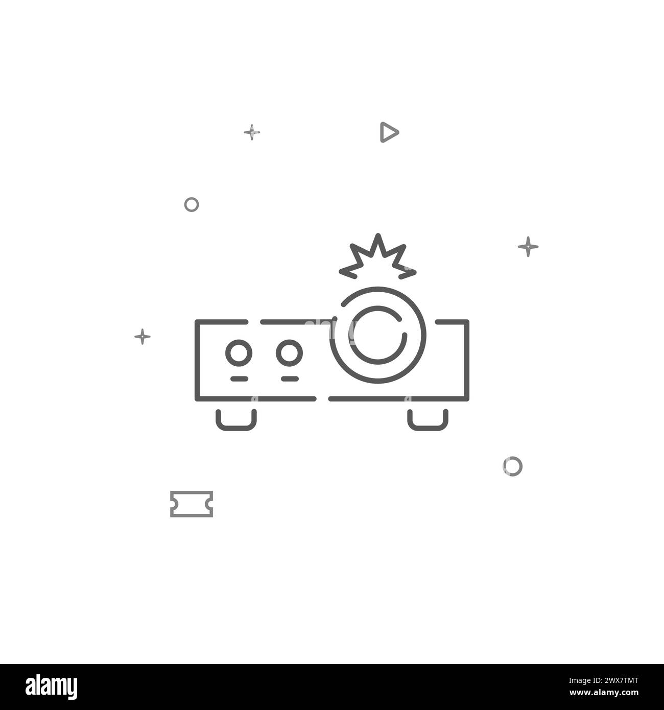 Video projector simple vector line icon. Symbol, pictogram, sign ...