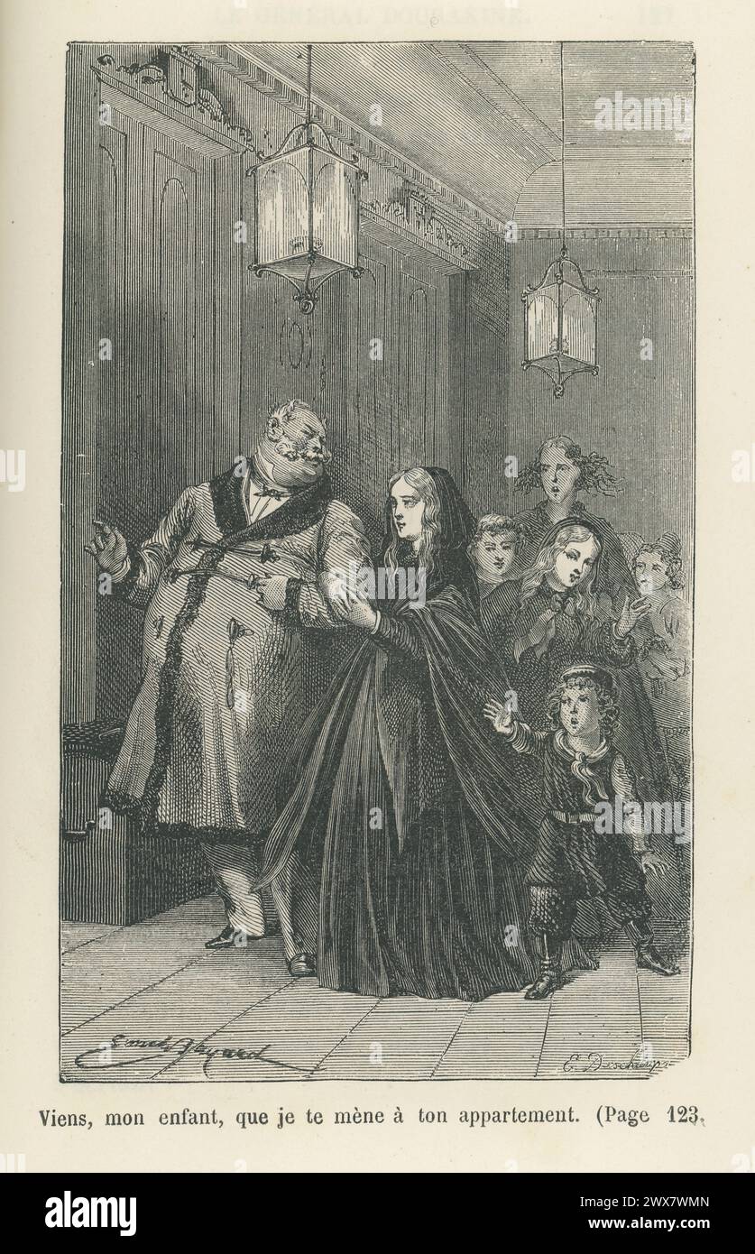 "Come, my child, let me take you to your room." Illustration from "Le Général Dourakine ...