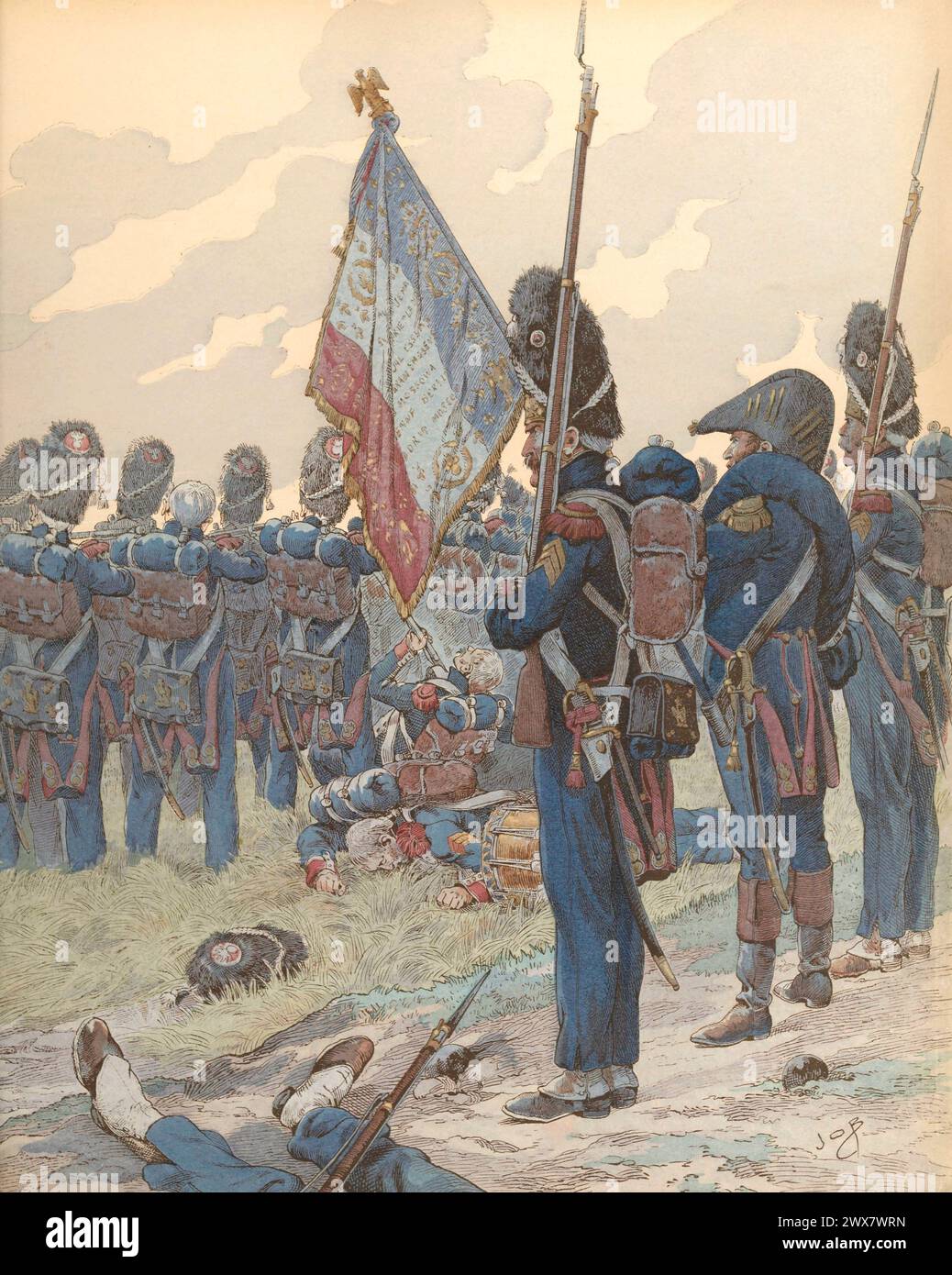 Battle of Waterloo: the last square of Napoleon I's Imperial Guard ...