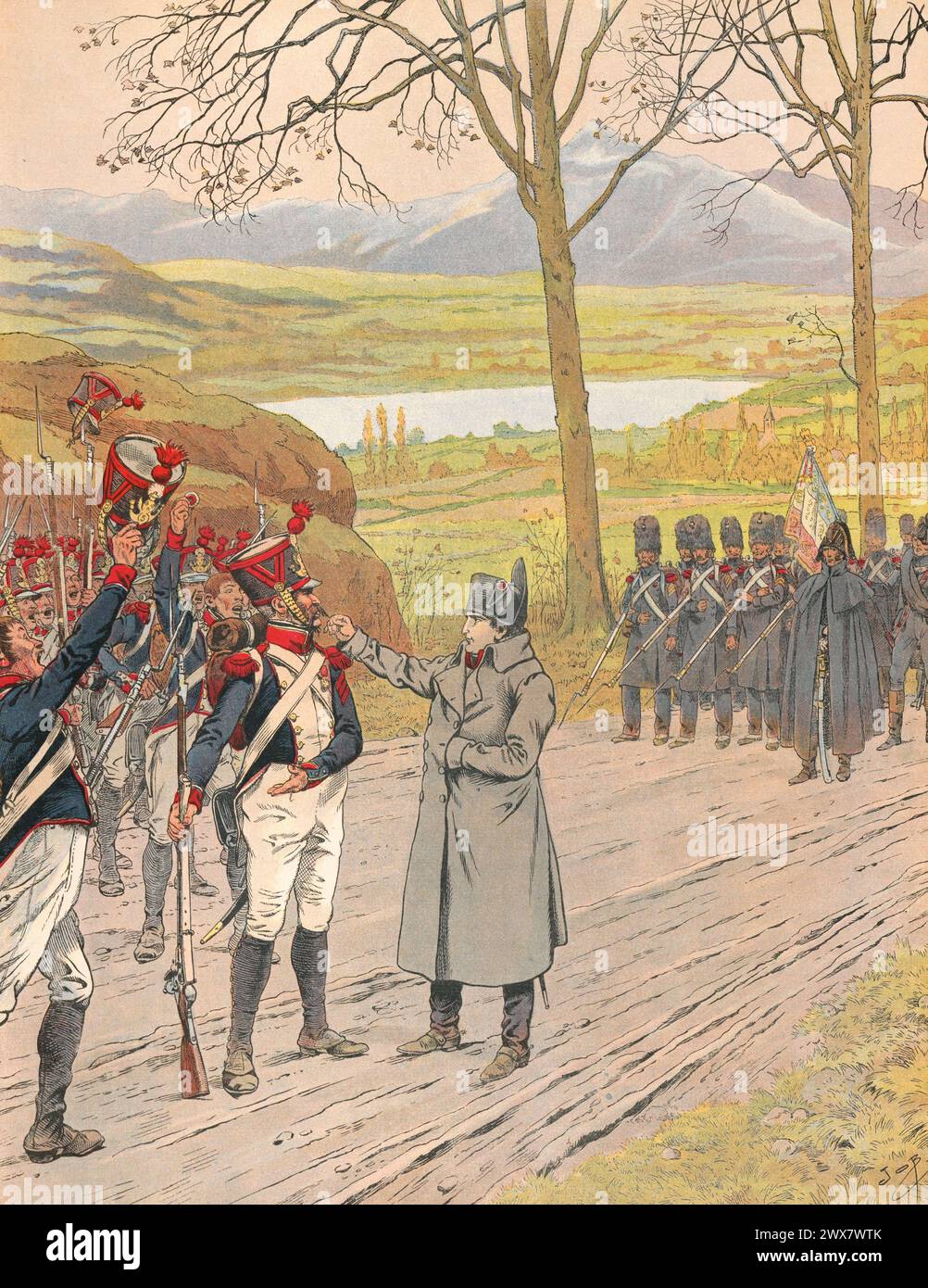 Hundred Days period: Napoleon I marches towards Paris and meets ...