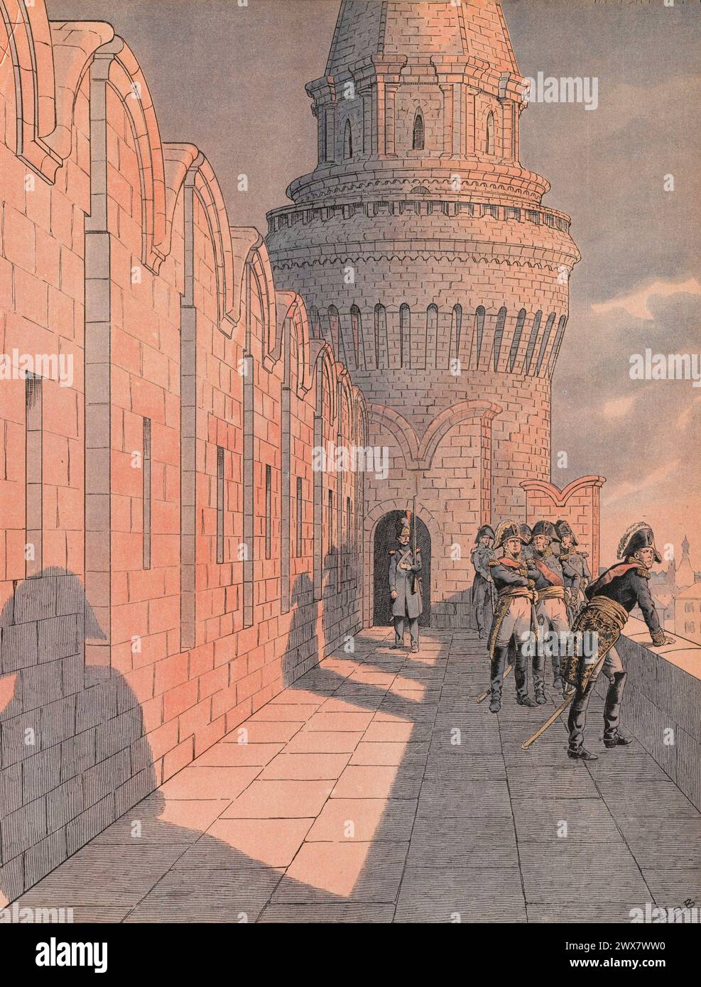 Napoleon I, who has just taken up his quarters in the Kremlin, Moscow ...