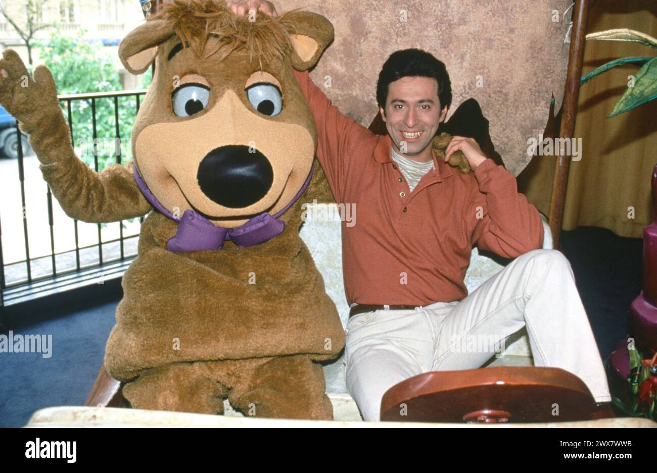 French actor Luq Hamet with the mascot from the children's TV programme ...