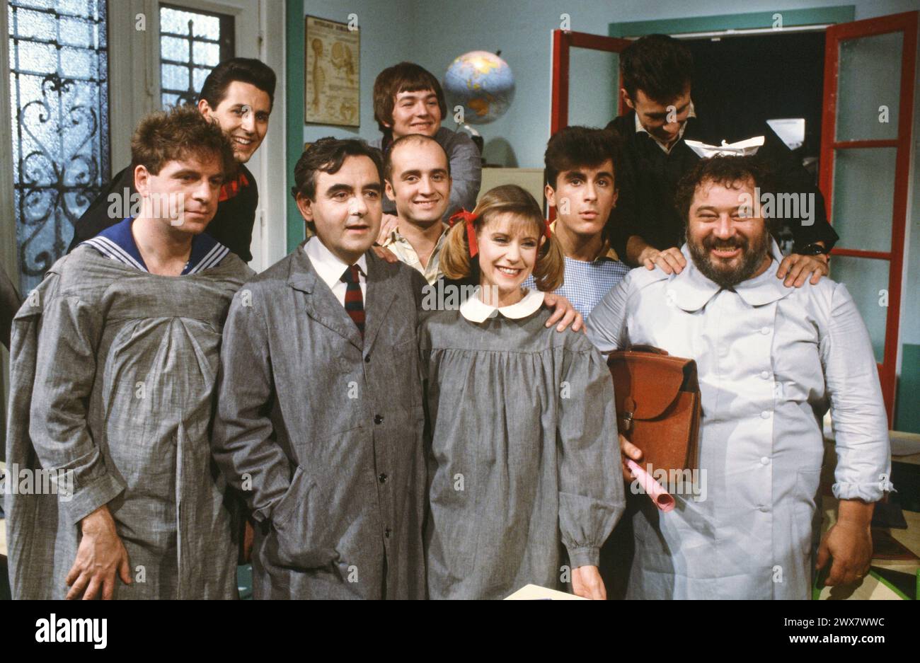 French TV presenter Dorothée on the set of the TV variety show ...