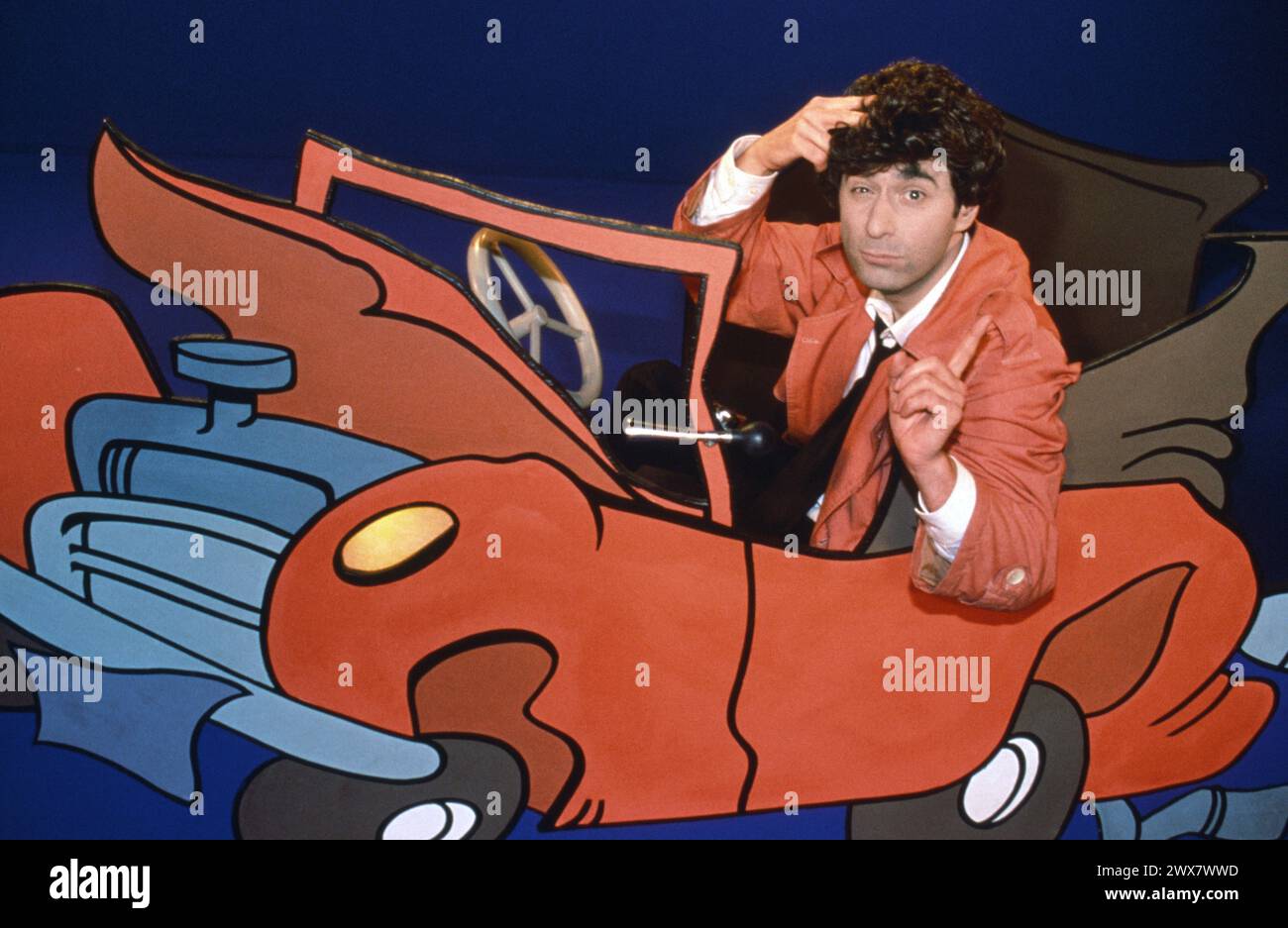 French actor Luq Hamet with the mascot from the children's TV programme ...