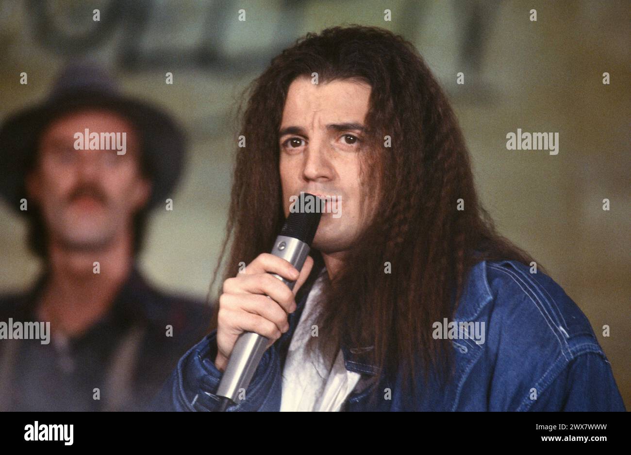 French singer Francis Lalanne on the set of the FR3 television ...