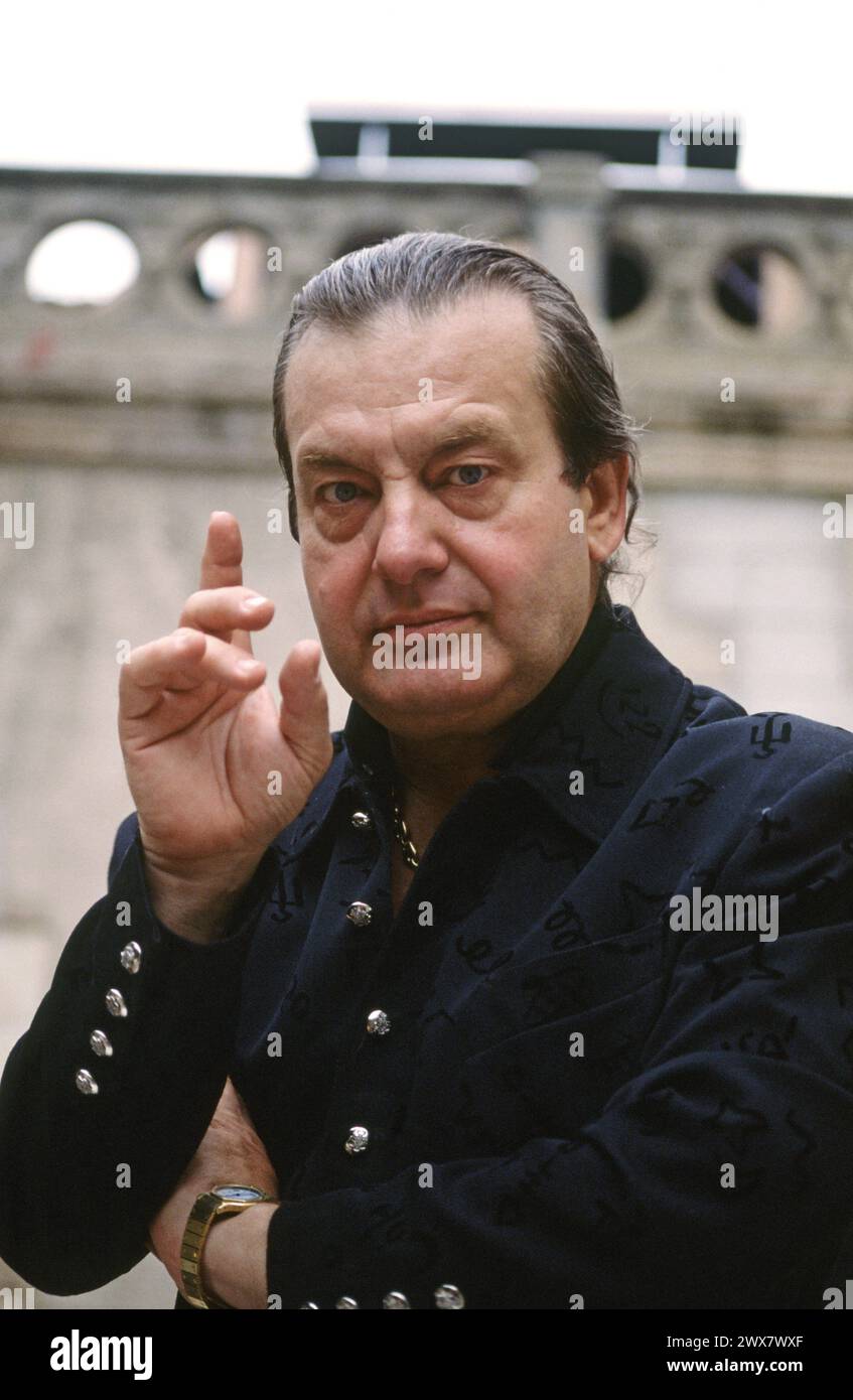 French hypnotist and magnetiser Dominique Webb, circa 1988 Stock Photo ...