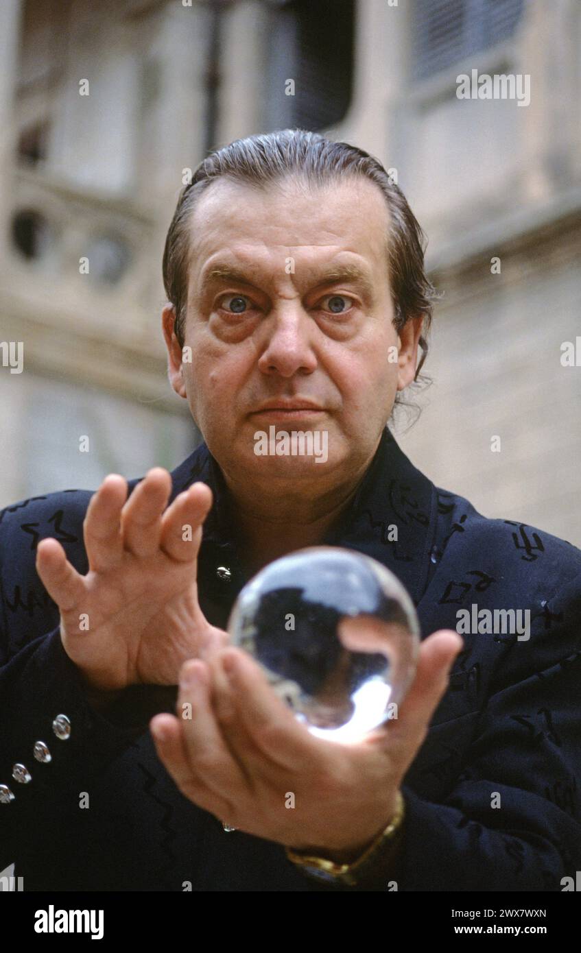 French hypnotist and magnetiser Dominique Webb, circa 1988 Stock Photo ...