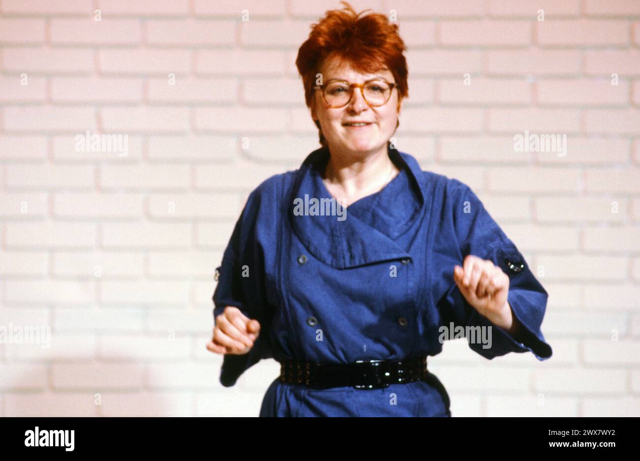 French actress Josiane Balasko performing the song "Le dernier twist ...