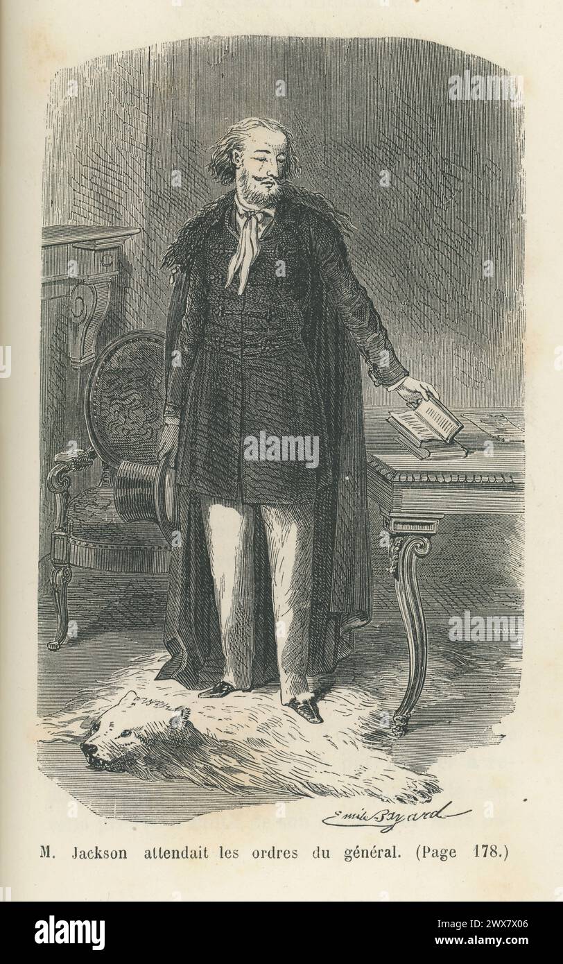 Mr Jackson was waiting for the General's orders. Illustration from "Le Général Dourakine ...