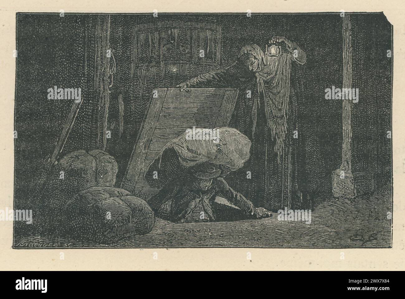 "Two men heavily laden with bundles which they carried on their ...