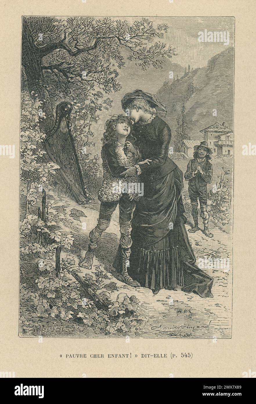 Rémi meets up with Mrs Milligan. Part II, Chapter XL. Illustration from ...