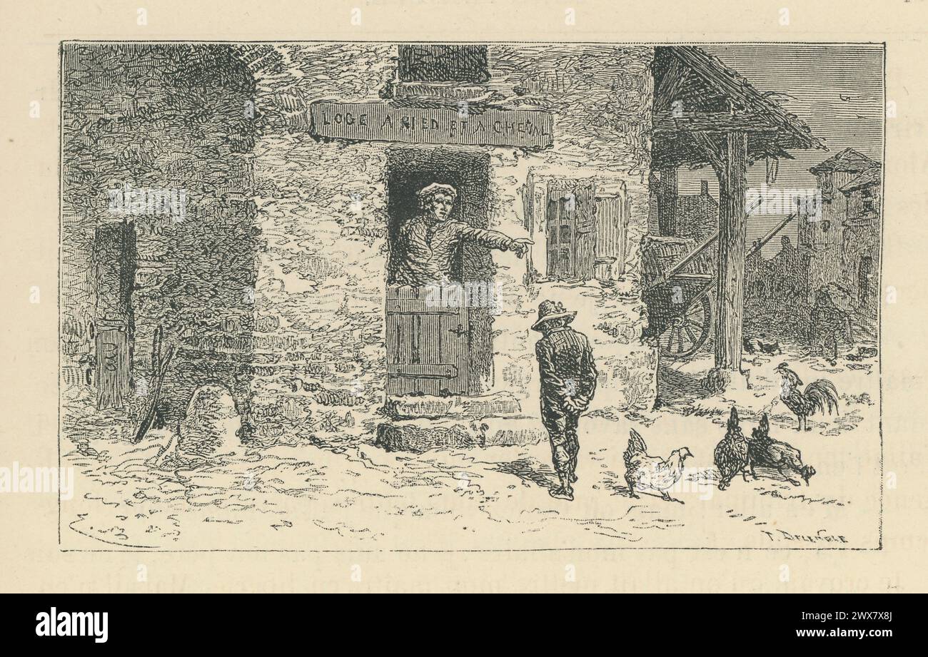 Rémi asking an innkeeper for help after his master Vitalis has been ...