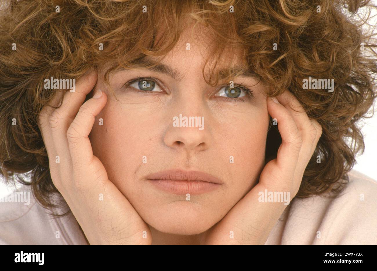 Studio portrait of French singer Sabine Paturel, circa 1986 Stock Photo ...