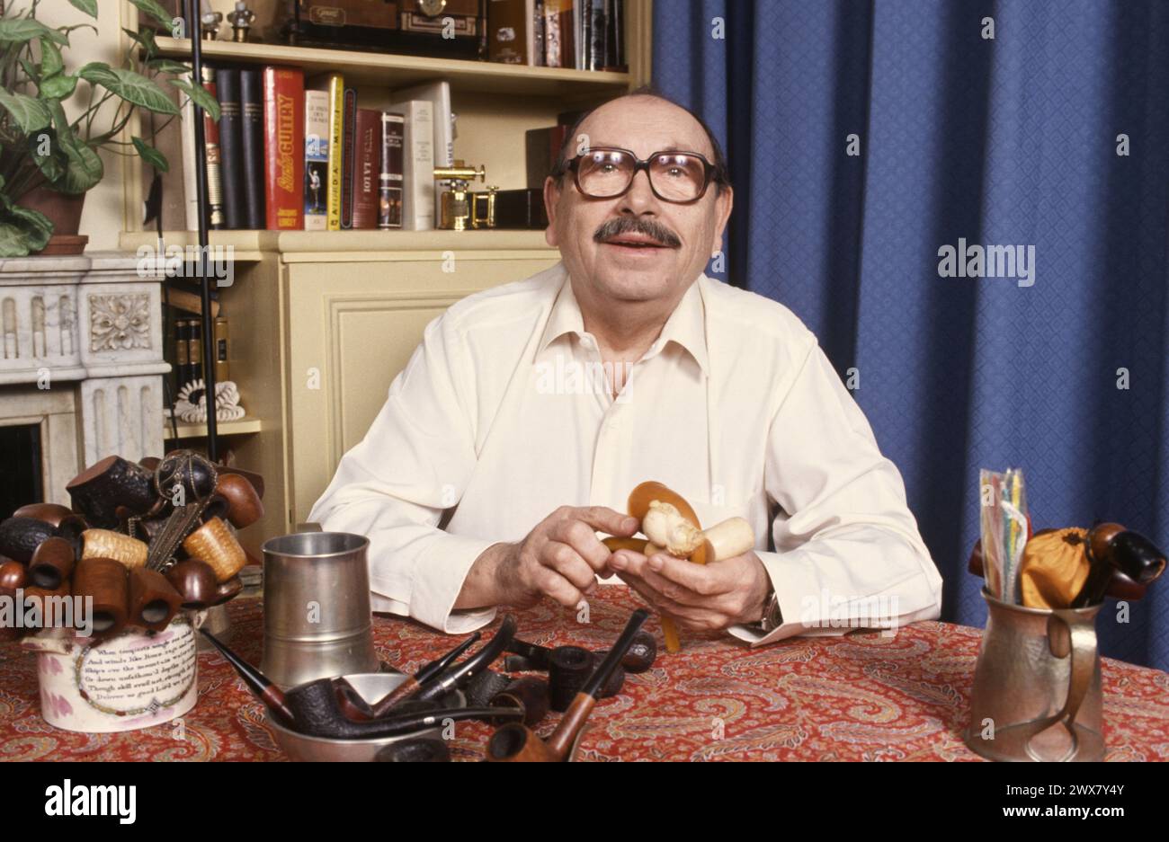 Portrait of French actor Jacques Legras at home, in the 9th ...