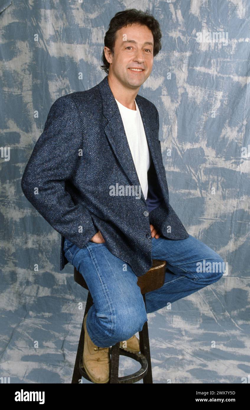 Studio portrait of French actor Gérard Klein. 24 March 1990 Stock Photo ...