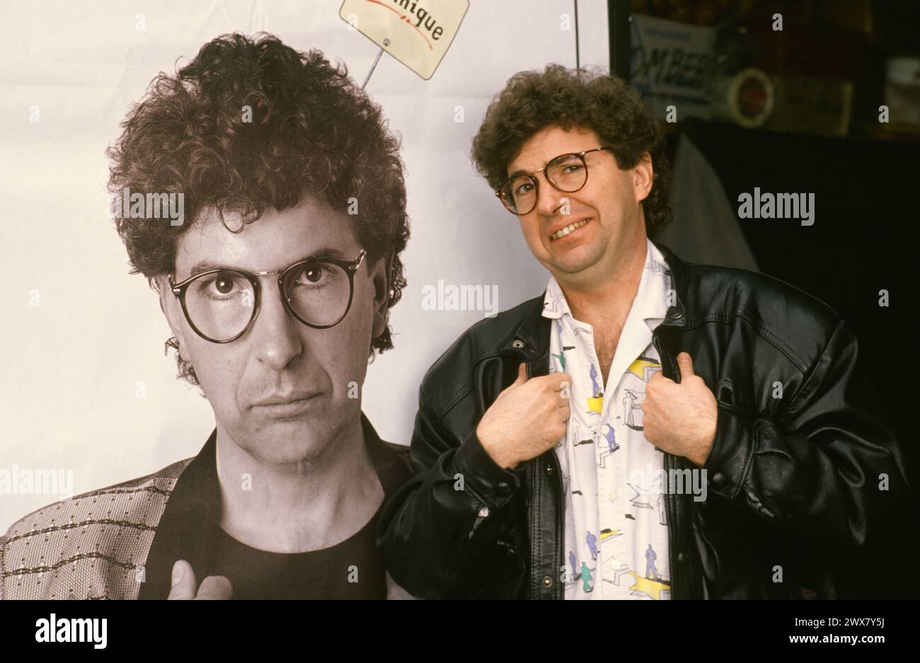 French comedian Michel Lagueyrie on stage at the Café de la Gare in ...