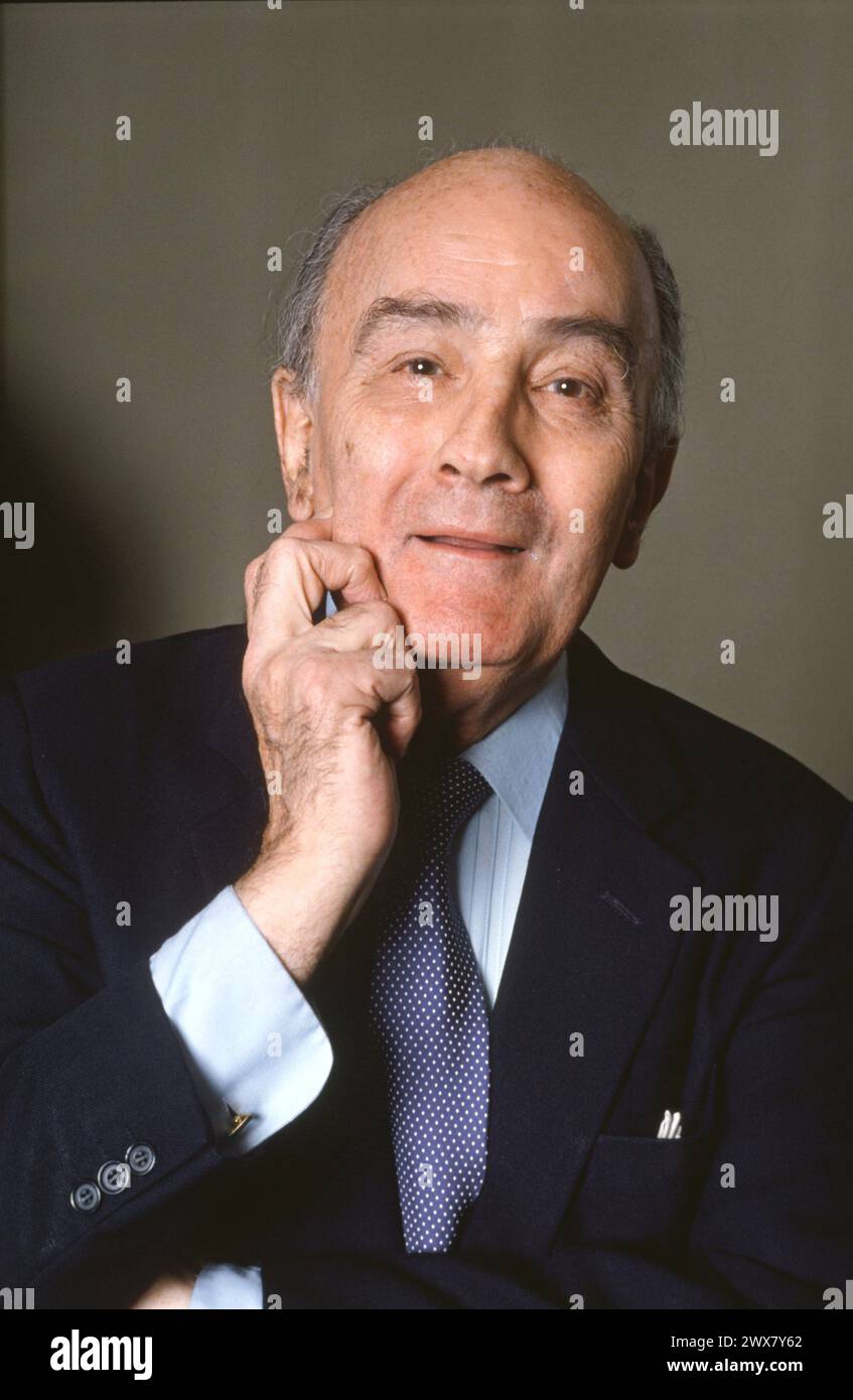 Portrait of French writer Guy des Cars, in February 1990 Stock Photo ...