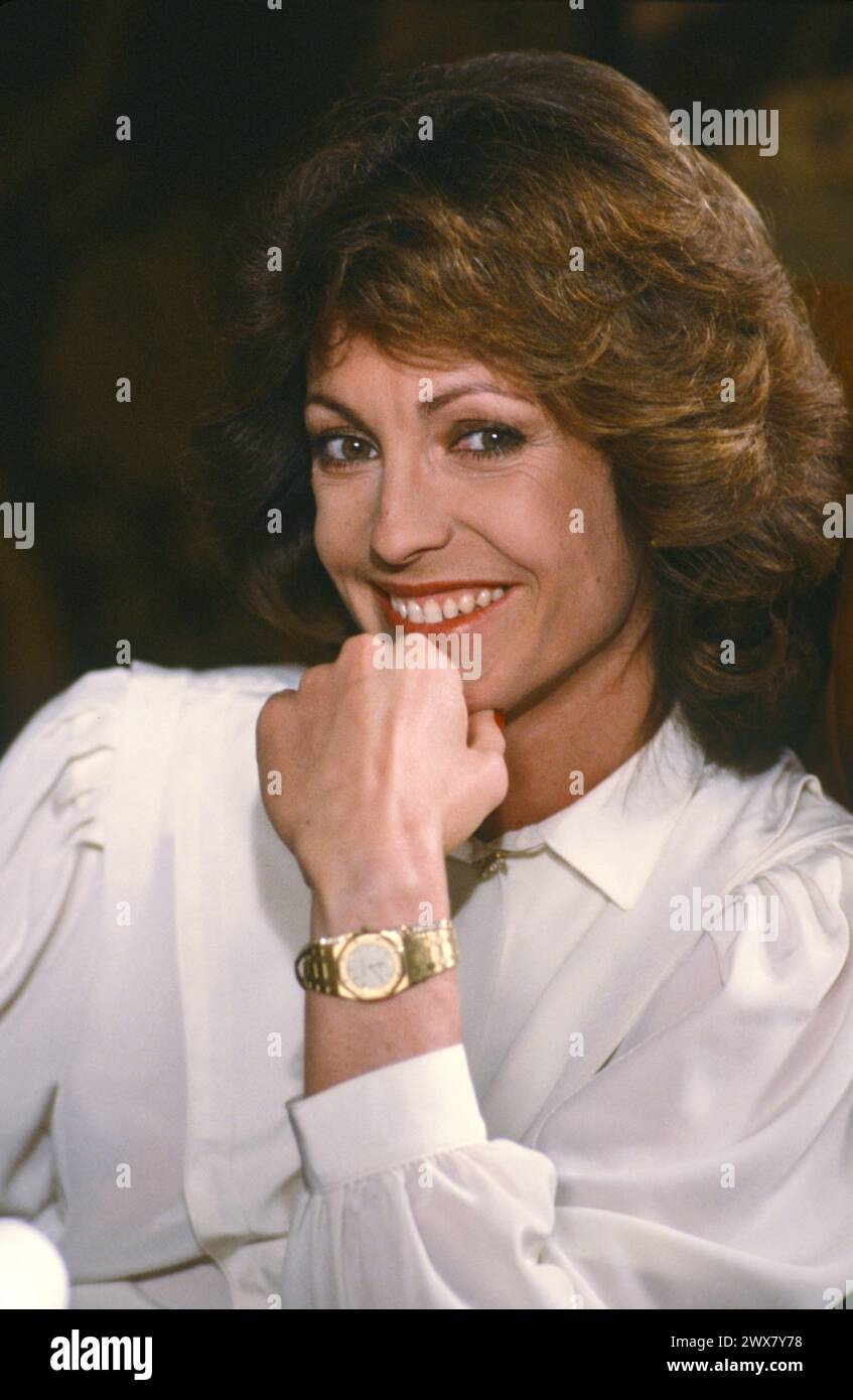 French actress Chantal Nobel during the filming of an episode of the ...