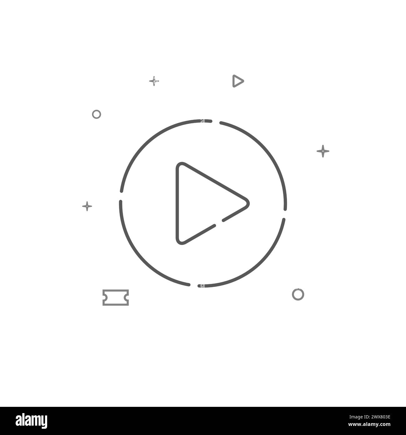 Video, player simple vector line icon. Symbol, pictogram, sign isolated ...